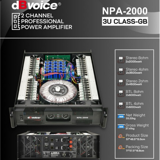 Jual Power dB Voice NPA-2000 Original Product 2 Channel 2000Watt Class GB | Shopee Indonesia