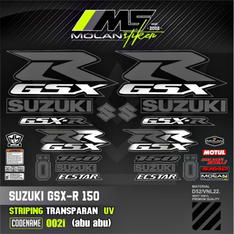 Jual Decal Sticker Striping Variasi Transparan Uv Suzuki GSX R 150 GSX ...