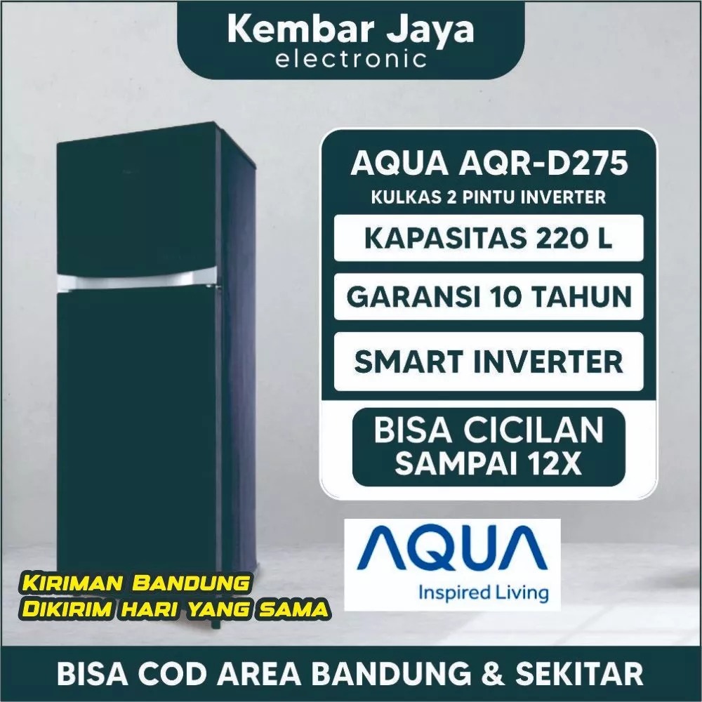 Jual KULKAS 2 PINTU AQUA TYPE AQR D251 / AQR D261 / AQR D275 | Shopee Indonesia
