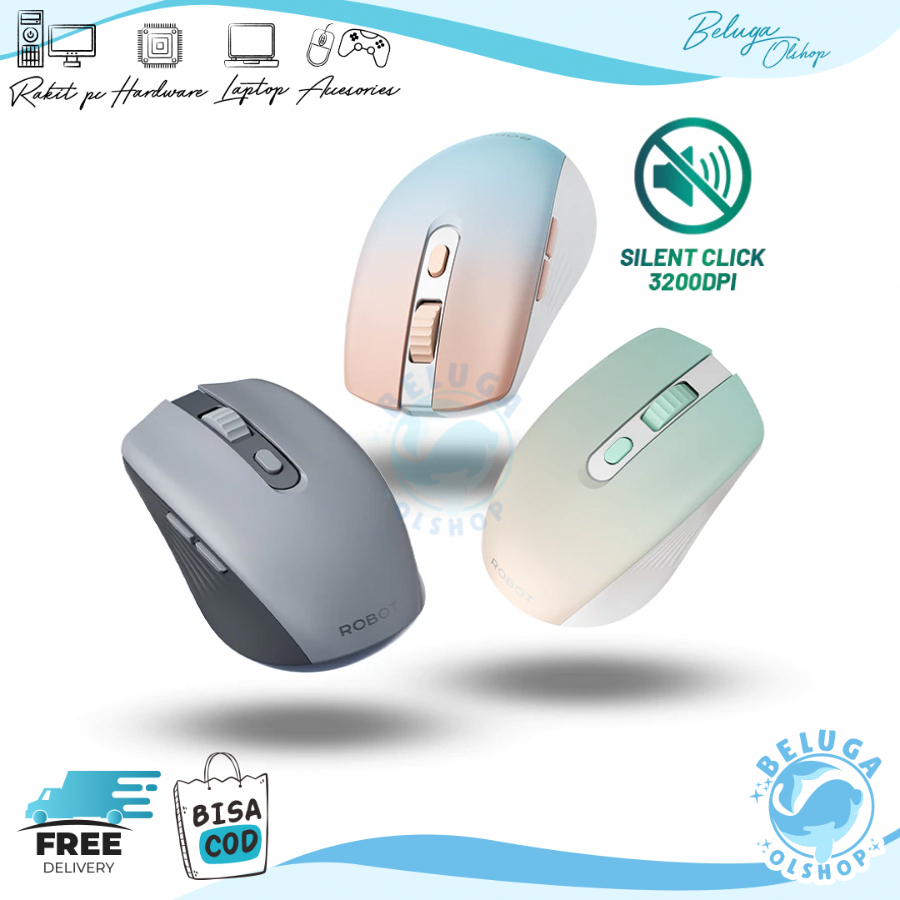 Jual ROBOT M370 Silent Click Wireless Mouse 3200DPI | Shopee Indonesia