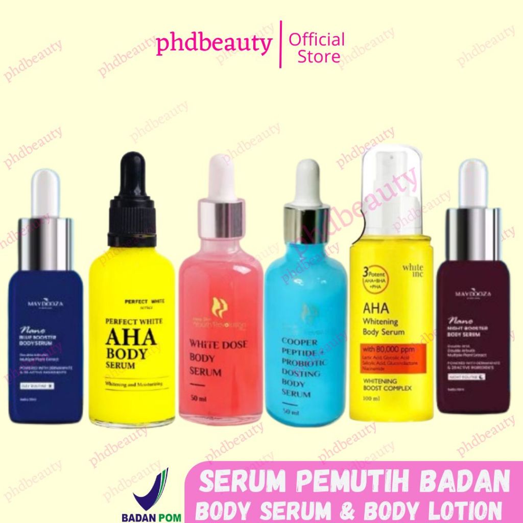 Jual PERFECT WHITE AHA / WHITE DOSE/WHITEINC BODY SERUM 20ML,50ML,100ML ...