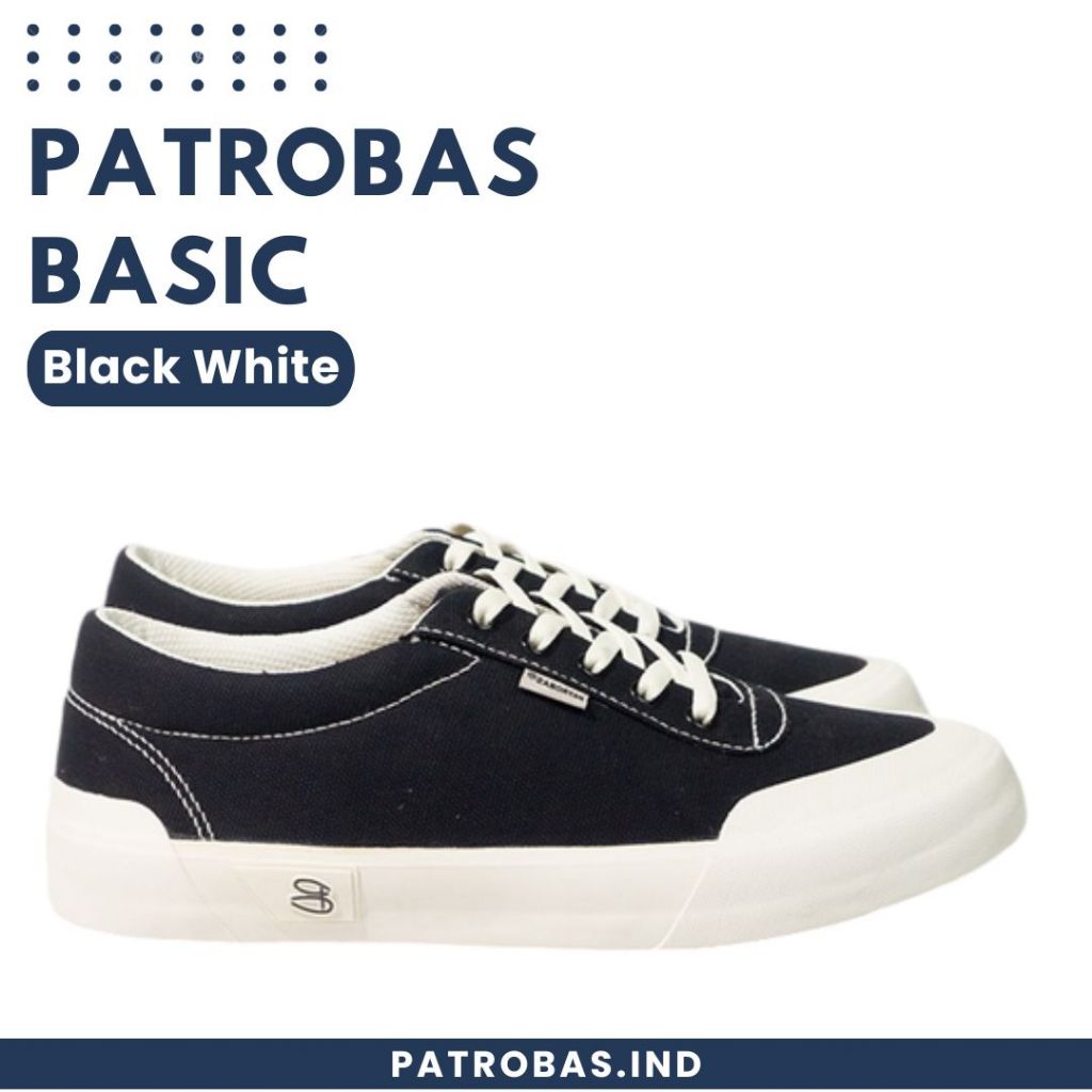 Jual PATROBAS Basic Black White Original Sepatu Sneakers Sekolah Casual ...