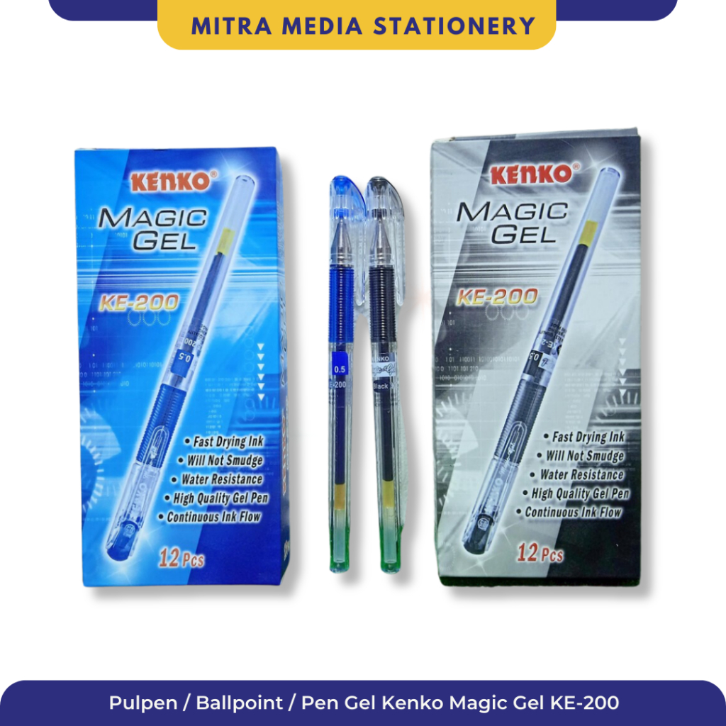 Jual Pulpen / Ballpoint / Pen Gel Kenko Magic Gel KE-200 0.5 mm (PCS) | Shopee Indonesia