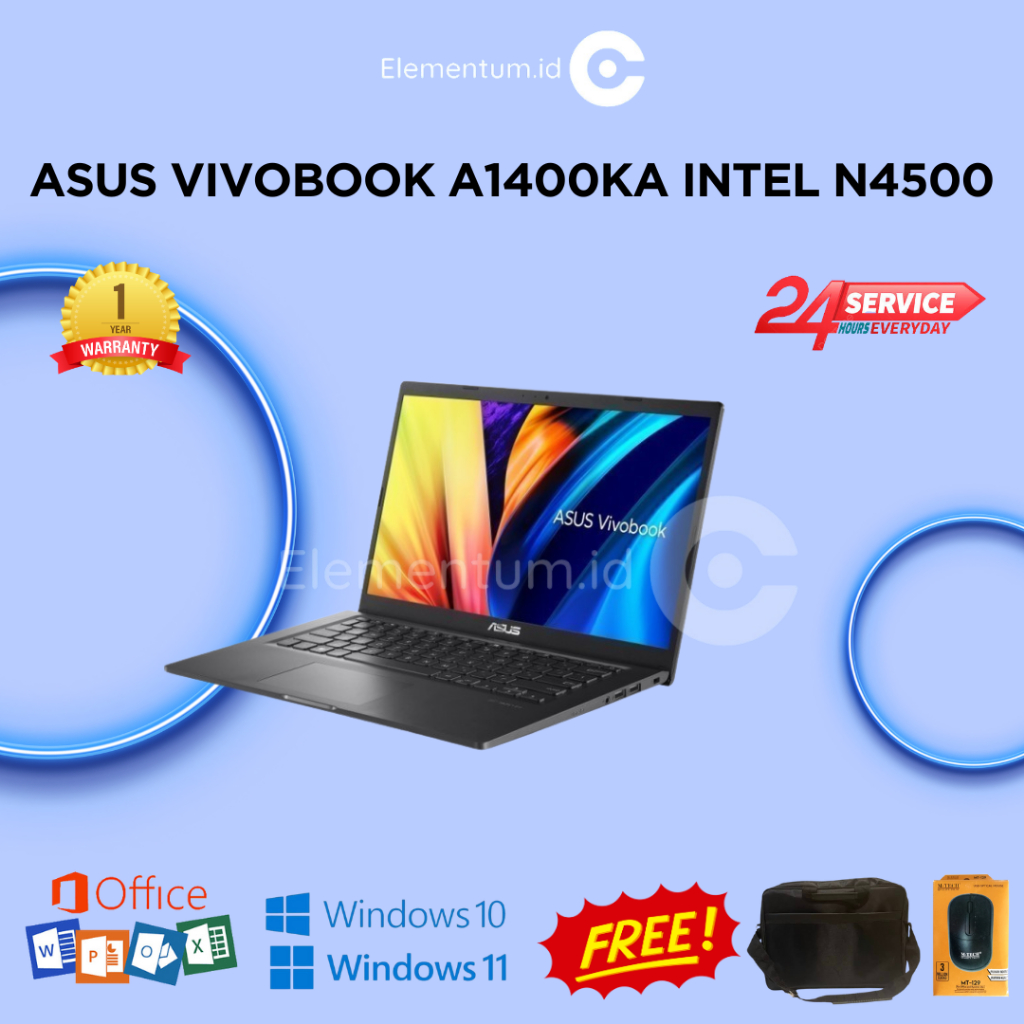 Jual ASUS VIVOBOOK A1400KA INTEL N4500 | 8GB SSD 256GB | 14.0" FHD ...