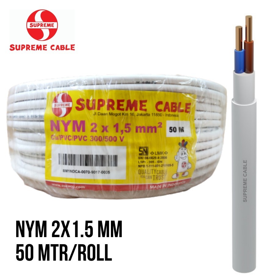 Jual Kabel SUPREME NYM 2x1.5 2x1,5 mm 50M Meter | Shopee Indonesia