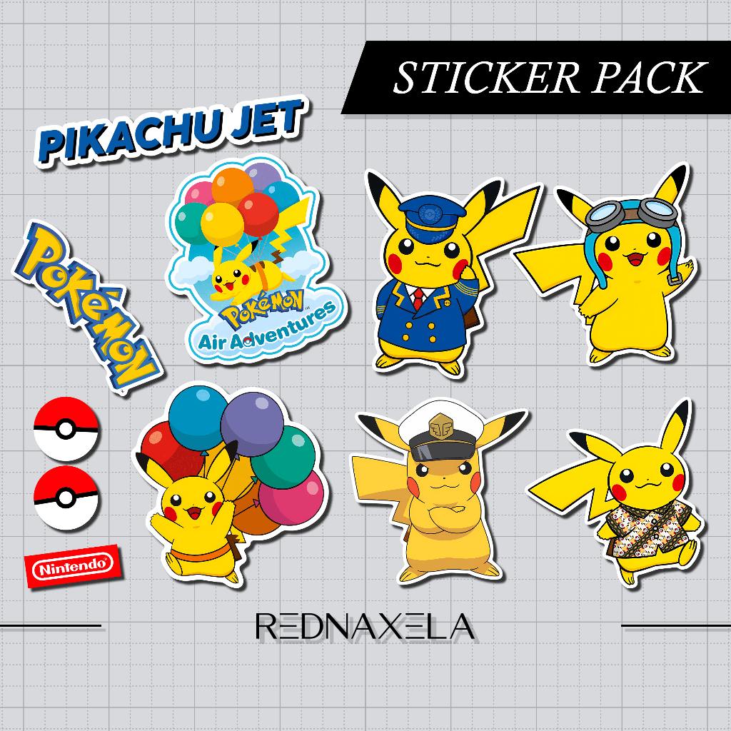 Jual Stiker Vinyl Pokemon Pikachu Sticker Pack Stiker Koper Outdoor ...