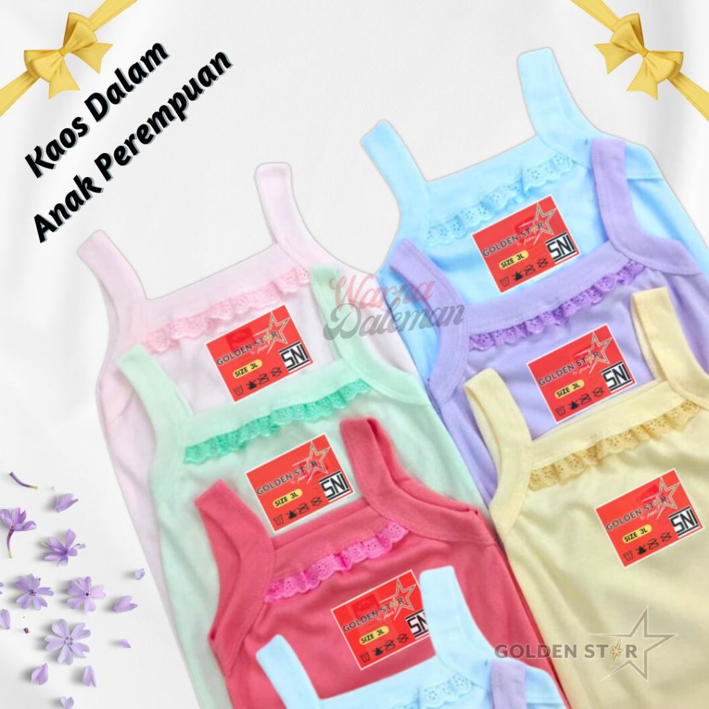 Jual 6 Pcs Kaos Dalam Kaos Kutang Anak ABG Golden Star Polos Putih ...