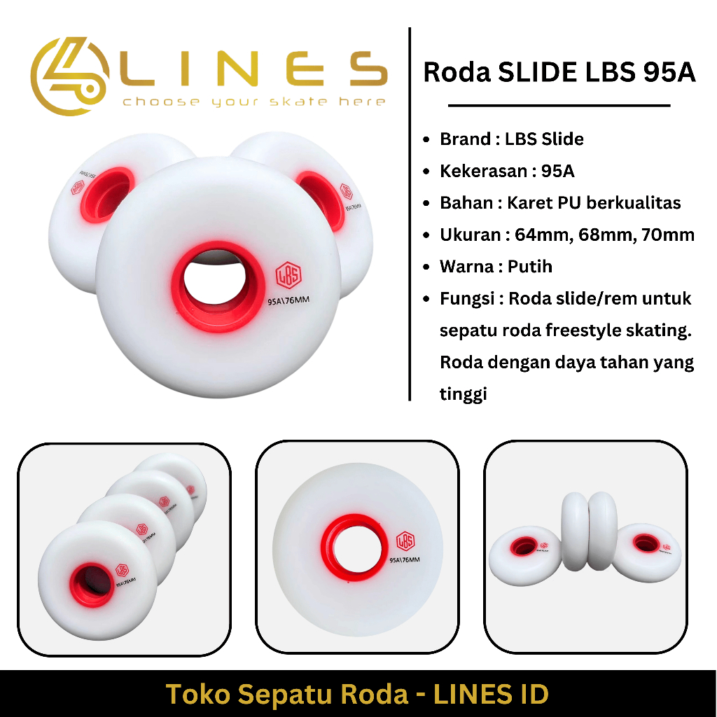 Jual Roda LBS SLIDE 95A Karet Inline Skate Freestyle Skating Daya Tahan ...