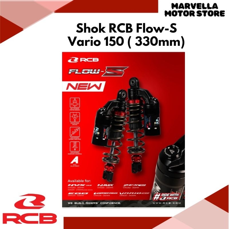 Jual Shock RCB Flow-S 330 mm Vario 125 ,Vario 150 ,Vario 125 LED ...