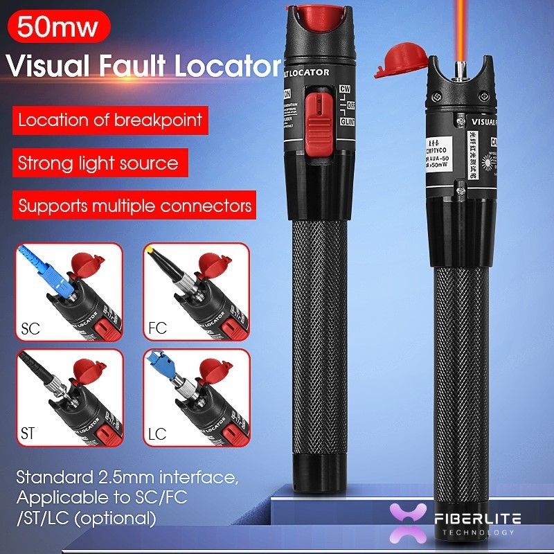 Jual Visual Fault Locator 50mW VFL 50km Laser Senter Fiber Optic ...