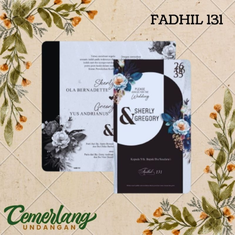 Jual Blangko Undangan atau Kertas Undangan Pernikahan FADHIL 131 Harga Termurah Gratis File ...