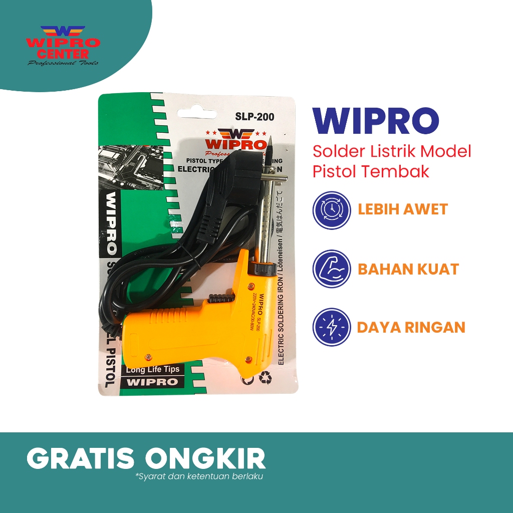 Jual Solder Listrik Model Pistol Tembak Elektrik Soldering WIPRO SLP-200 | Shopee Indonesia