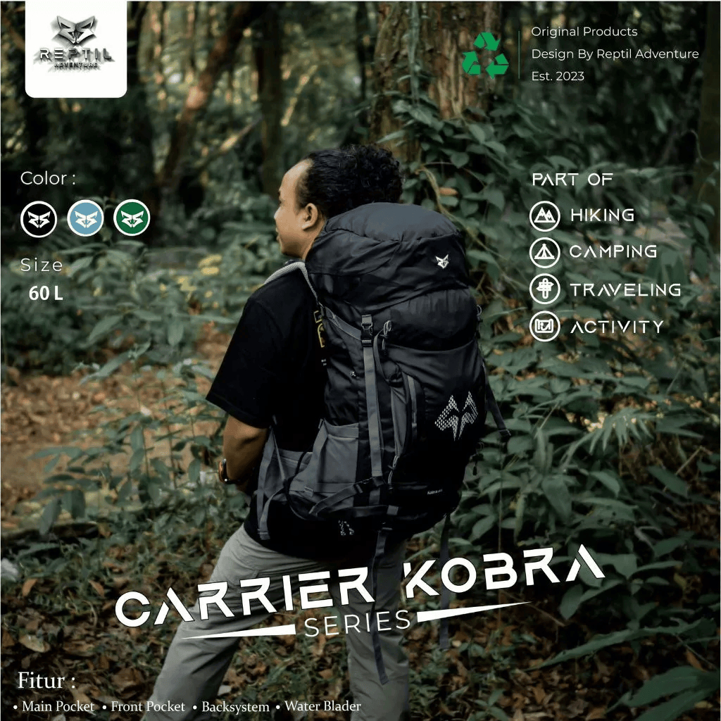Jual TAS GUNUNG CARRIER 60L REPTIL ADVENTURE KOBRA SERIES ORIGINAL ...