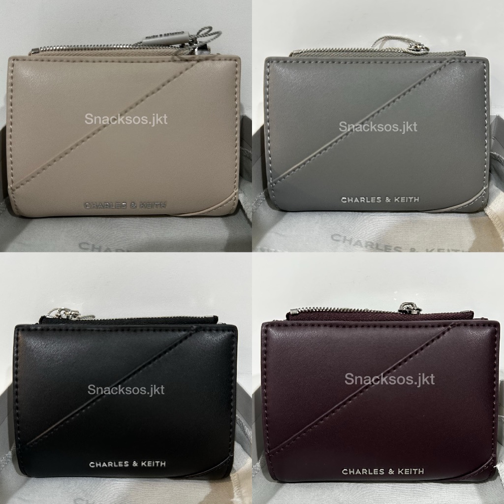 Jual Charles and Keith Cardholder Trin Stitch-Trim Wallet | Shopee ...