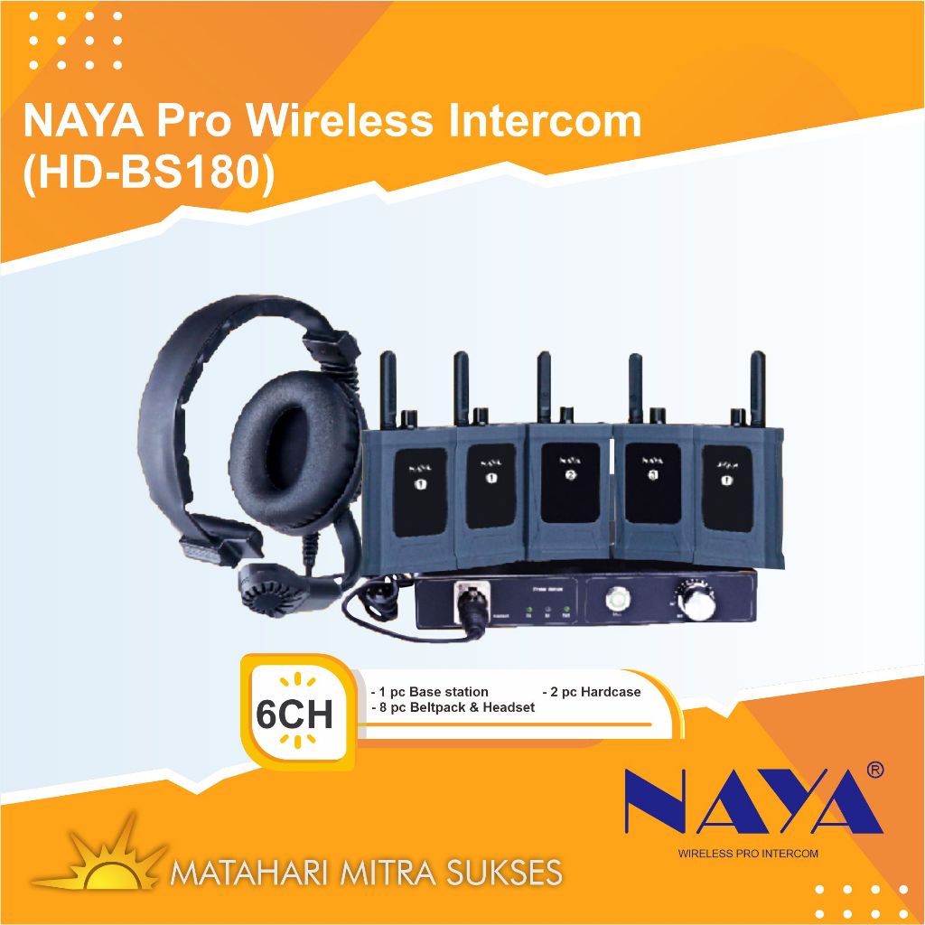 Jual NAYA Pro Wireless Intercom HDI-BS180 Serial Fullset 6ch | Shopee Indonesia