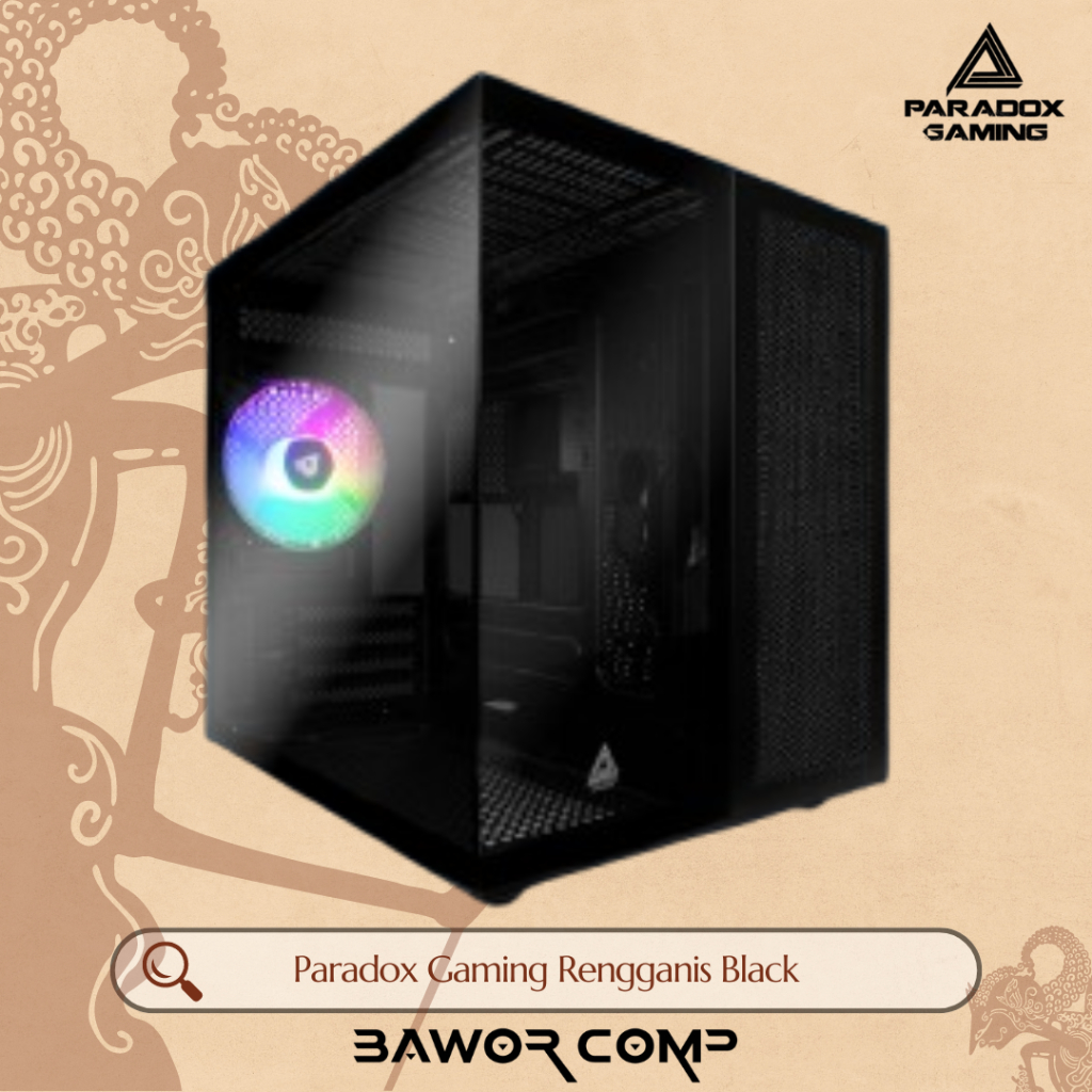 Jual Paradox Gaming Rengganis Black Dual Chamber - Free 1Fan RGB ...