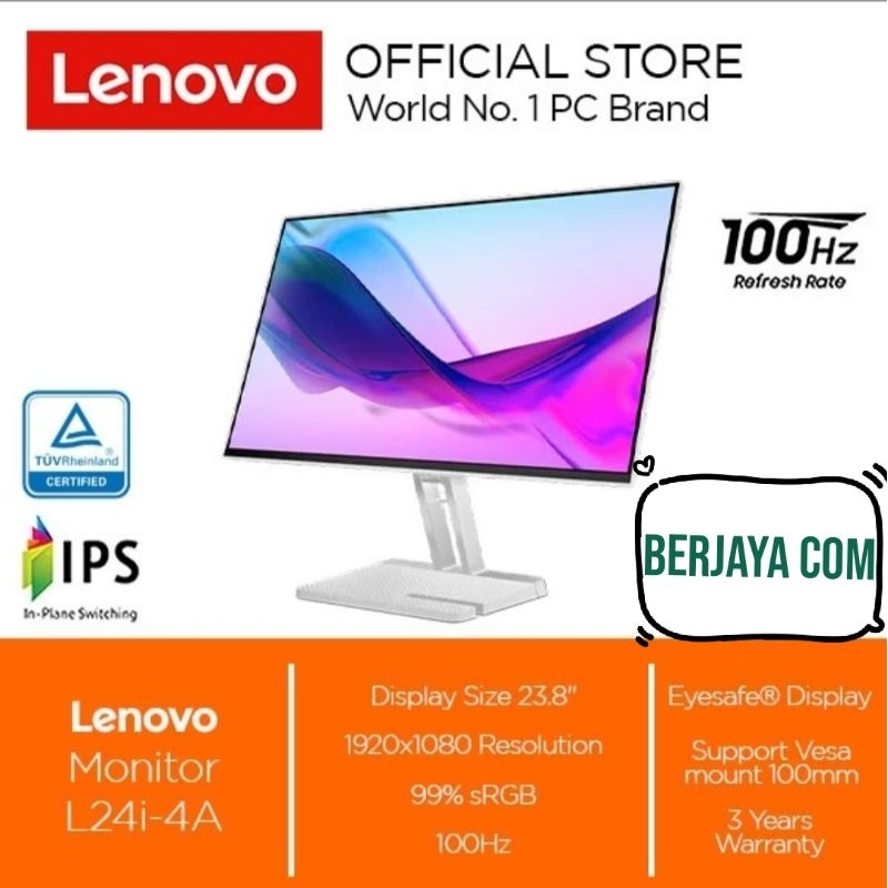 Jual Monitor Led Lenovo L24i-4A 24" inch Fhd ips 100hz Garansi Resmi ...