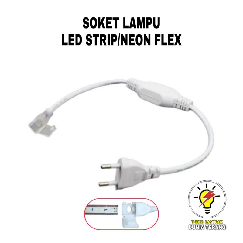 Jual SOKET COLOKAN LED STRIP / NEON FLEX SELANG 5050 2835 220V ADAPTOR ...