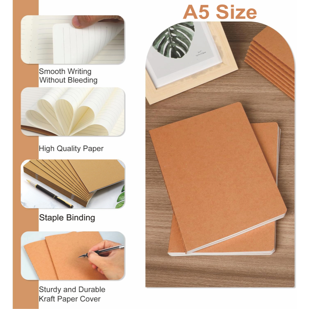 Jual Buku Tulis Kraft Notebook Buku 32 Lembar Diary Book Garis / Polos ...