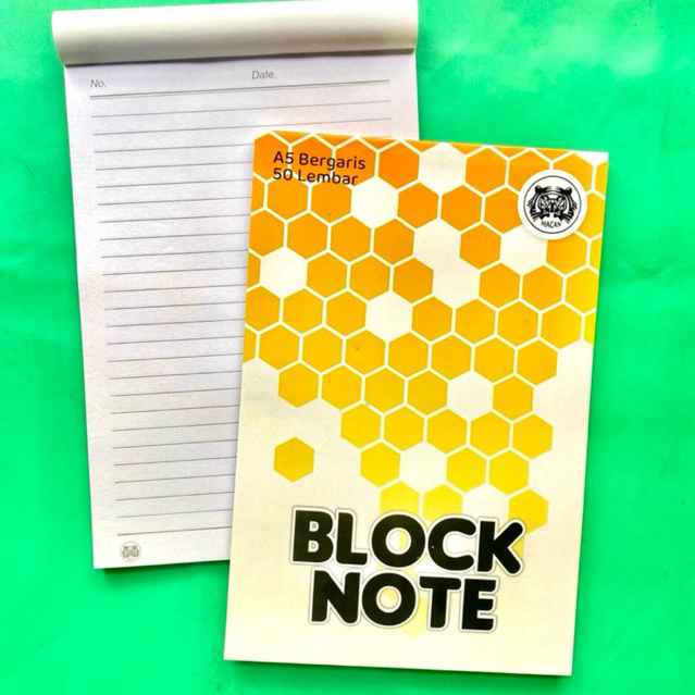Jual BLOCK NOTE A5 BERGARIS MACAN ISI 50 LEMBAR | Shopee Indonesia