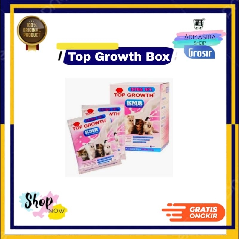 Jual Susu TOP GROWTH 1 BOX Susu Kitten Anak Kucing 11pcs x 30gram ...