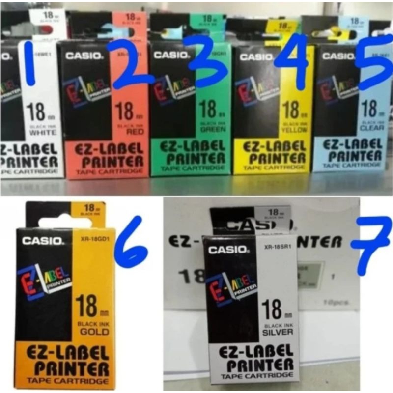 Jual CASIO EZ LABEL 18MM PITA TAPE CARTRIDGE 18mm Original | Shopee ...