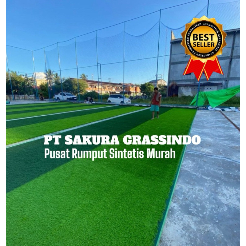 Jual PROMO RUMPUT SINTETIS LAPANGAN FUTSAL TINGGI RUMPUT 4 CM TERLARIS ...