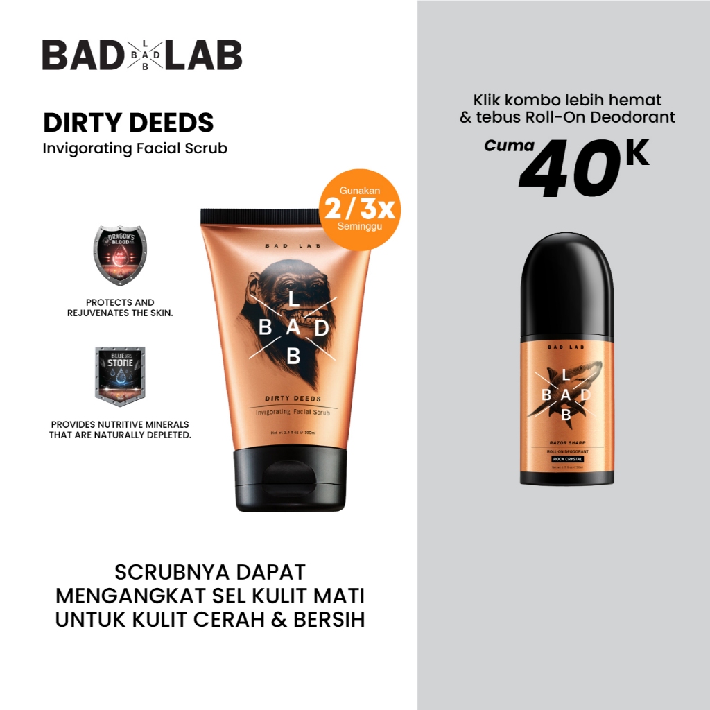 Jual BAD LAB Dirty Deeds Invigorating Facial Scrub 100ml - Sabun Cuci ...