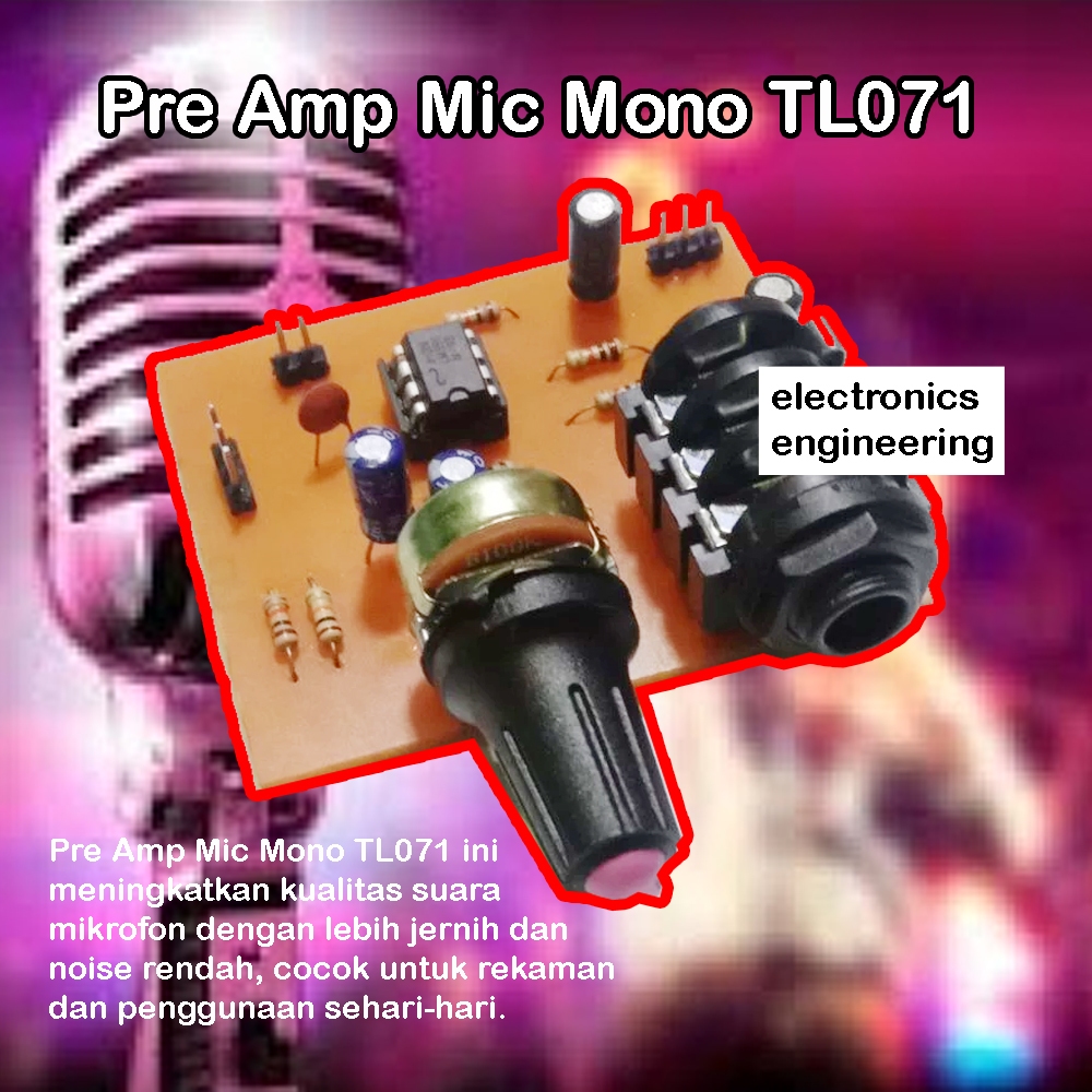 Jual PreAmp Mic Mono TL071 Anti Feedback Dengung | Shopee Indonesia