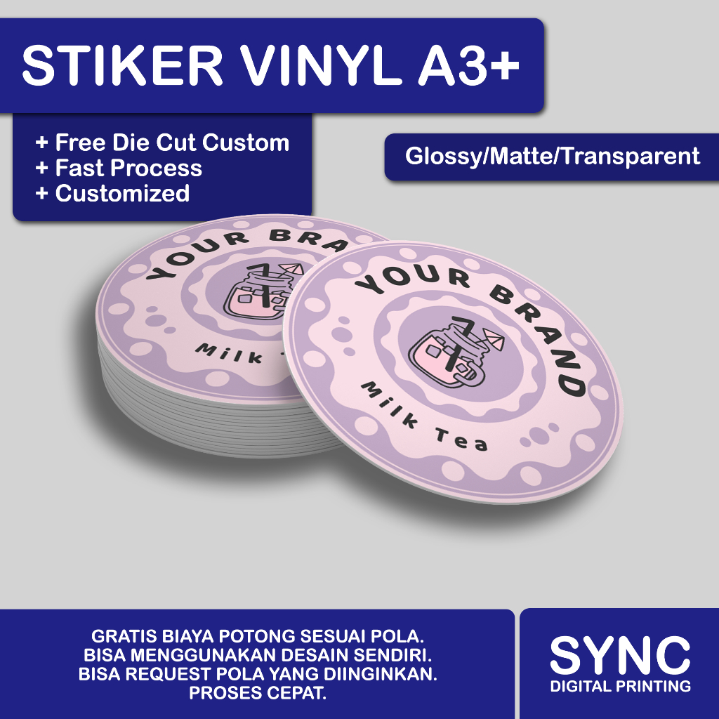 Jual Cetak Stiker Vinyl A3 Plus (Tahan Air) Die Cut Glossy/Matte ...