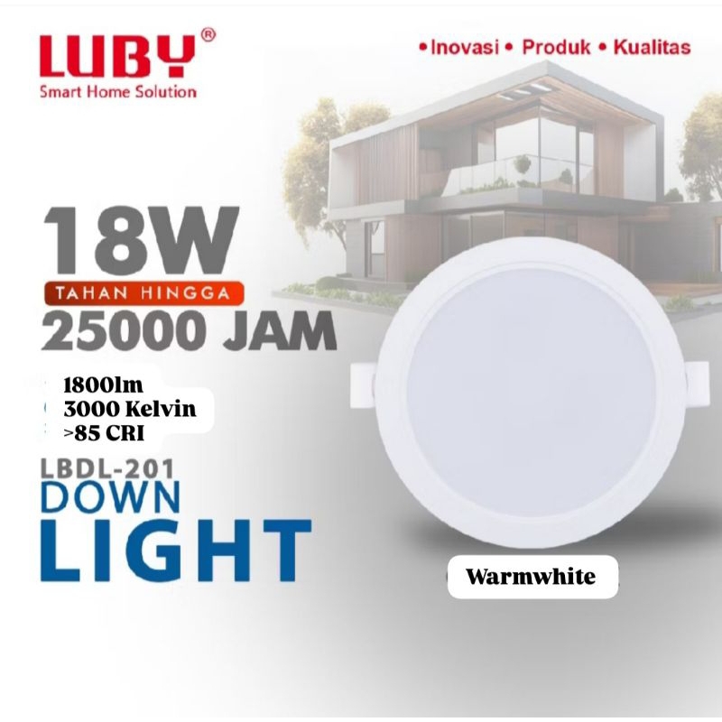 Jual Led Downlight Inbow Bulat 18Watt Warmwhite LUBY LBDL201 | Shopee ...