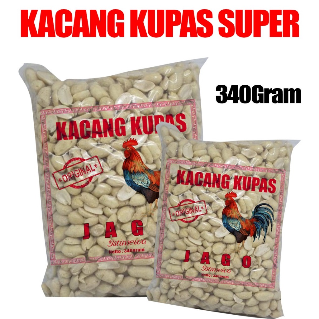Jual {SUPER BESAR} Kacang tanah kupas cap jago II Kacang Super Premium ...