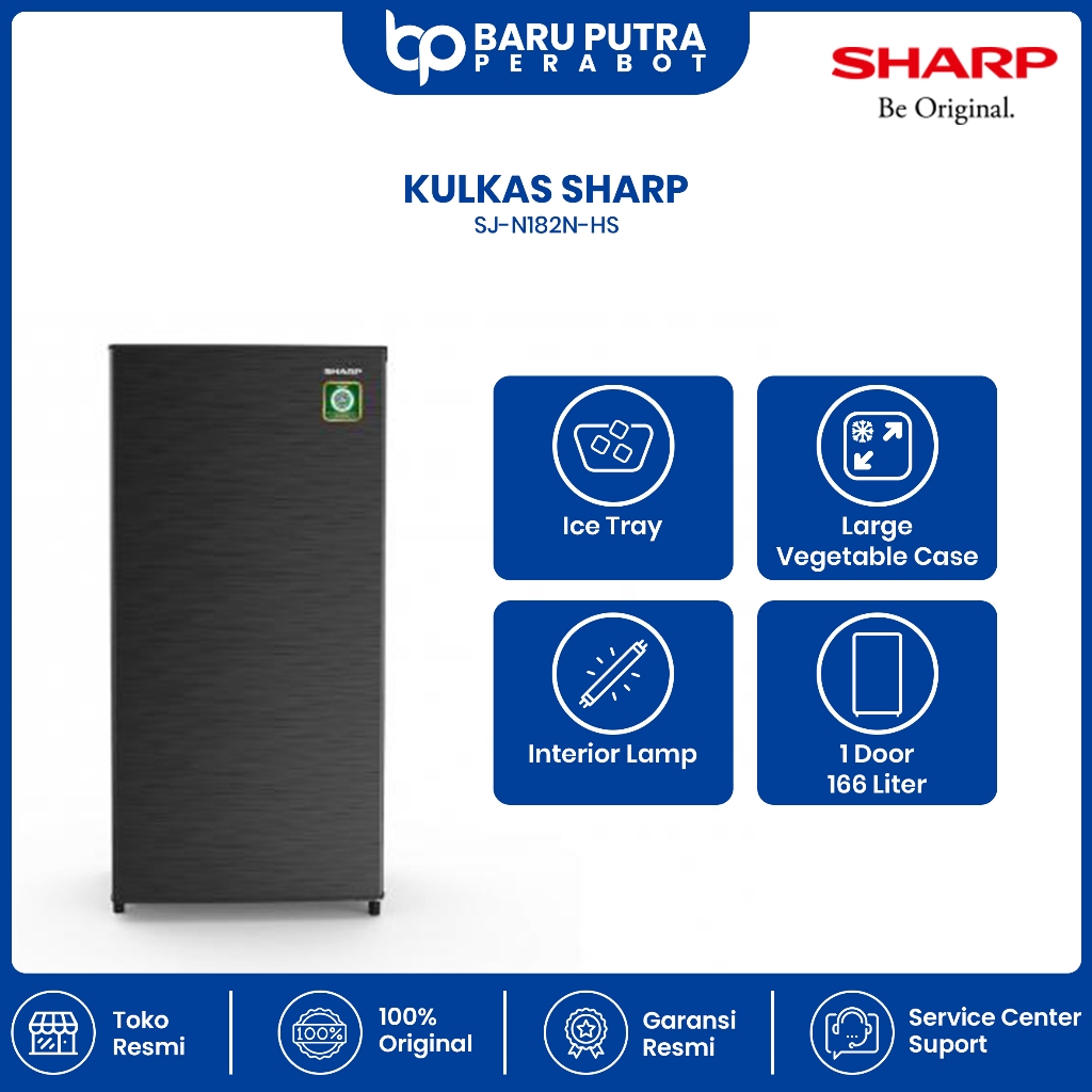 Jual SHARP SJ-N182N-HS Refrigerator Kulkas 1 Pintu 166 Liter | Shopee ...