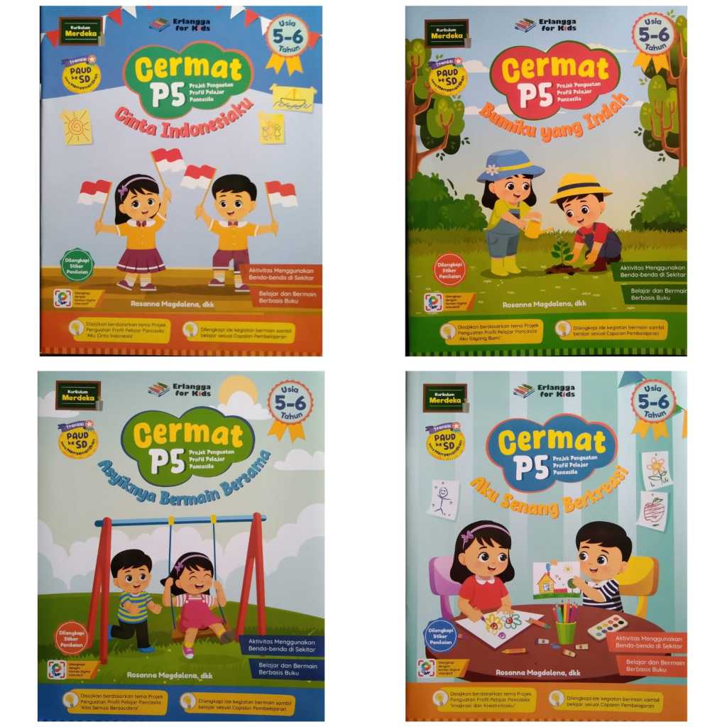Jual Cermat P5 Buku Paud Usia 5-6 Tahun Penerbit Erlangga For Kids ...