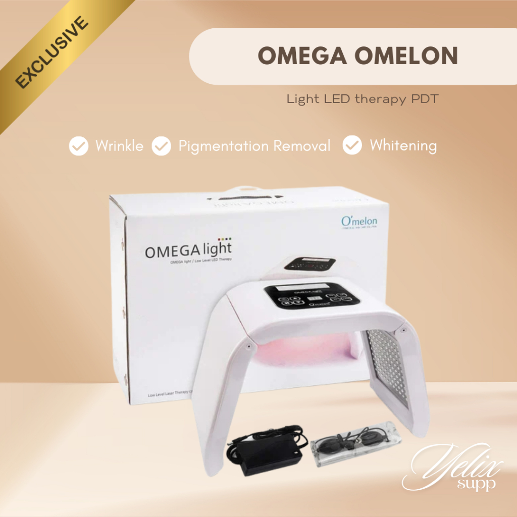 Jual Omega Lampu Masker LED PDT Light 7 Warna Omelon Untuk Facial Wajah ...