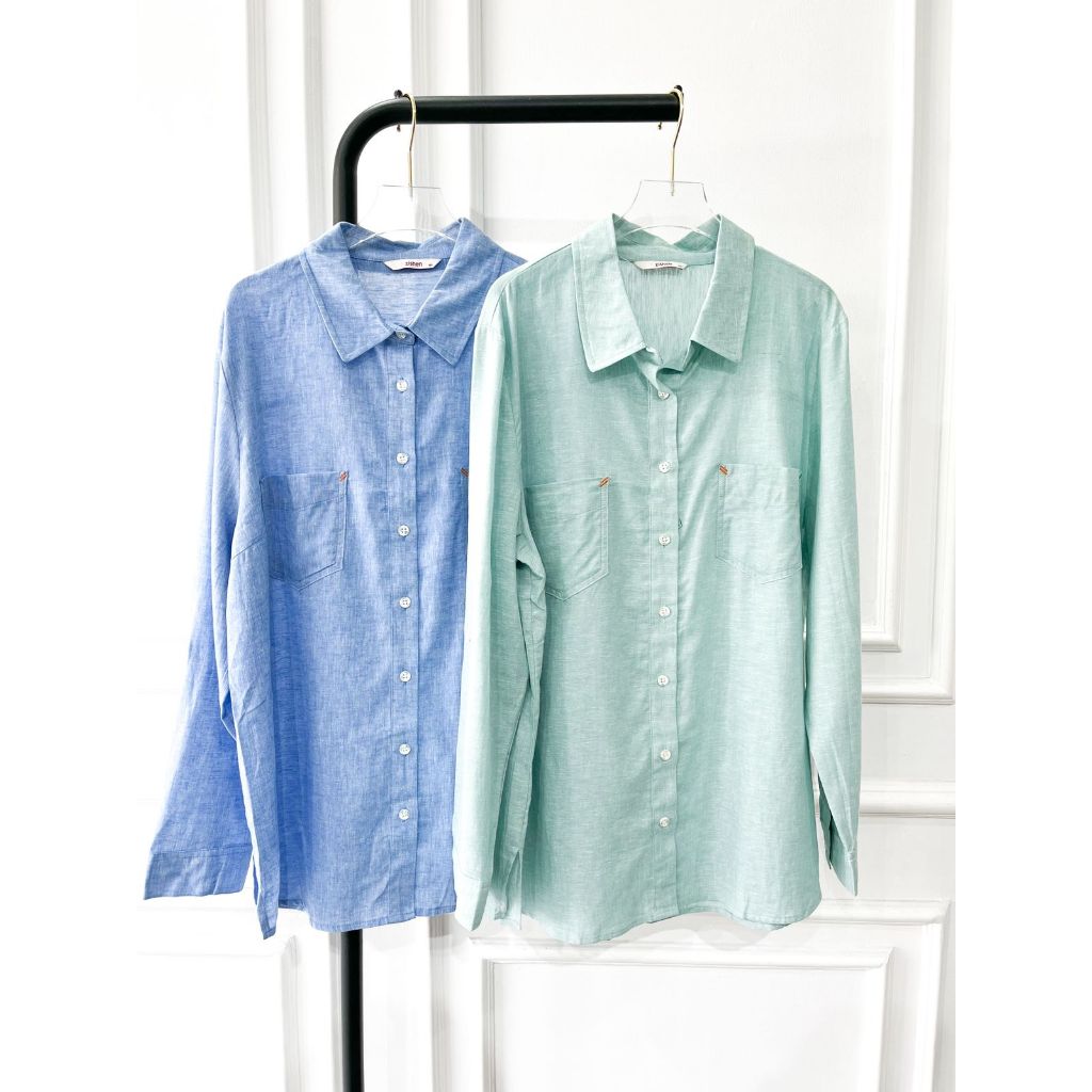 Jual Zishen Fit Linen Shirt Shopee Indonesia