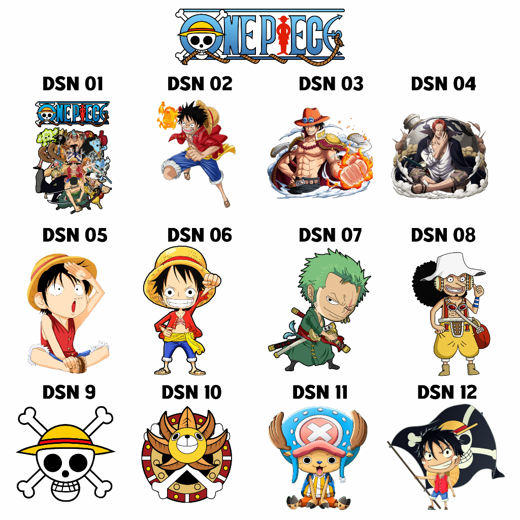 Jual ONE PIECE STIKER SABLON SETRIKA DTF | Shopee Indonesia