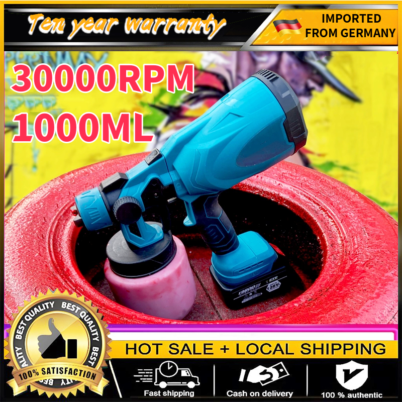 Jual Diskoom Alat semprot cat electric tembok portable 1000ML spray gun ...