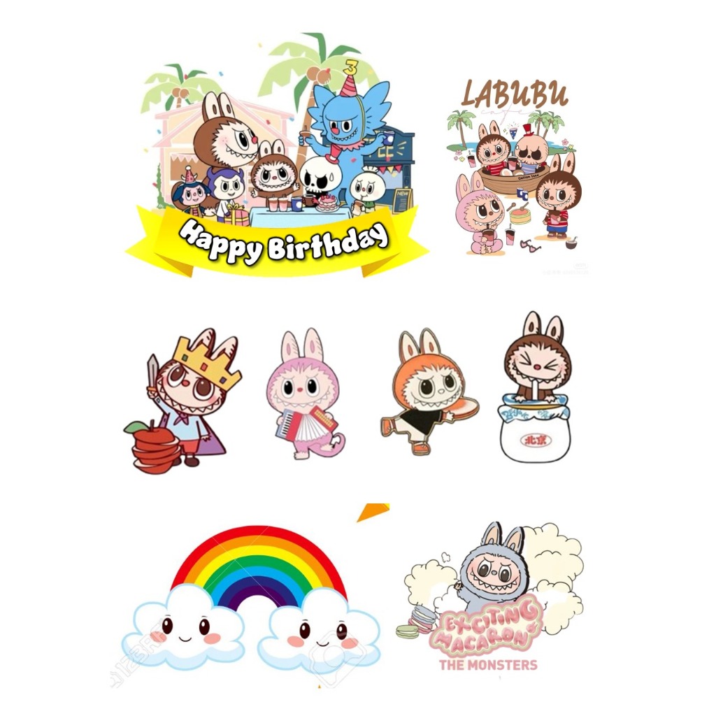 Jual Topper Cake Ultah Tema LABUBU/Topper LABUBU viral/ Bisa request ...