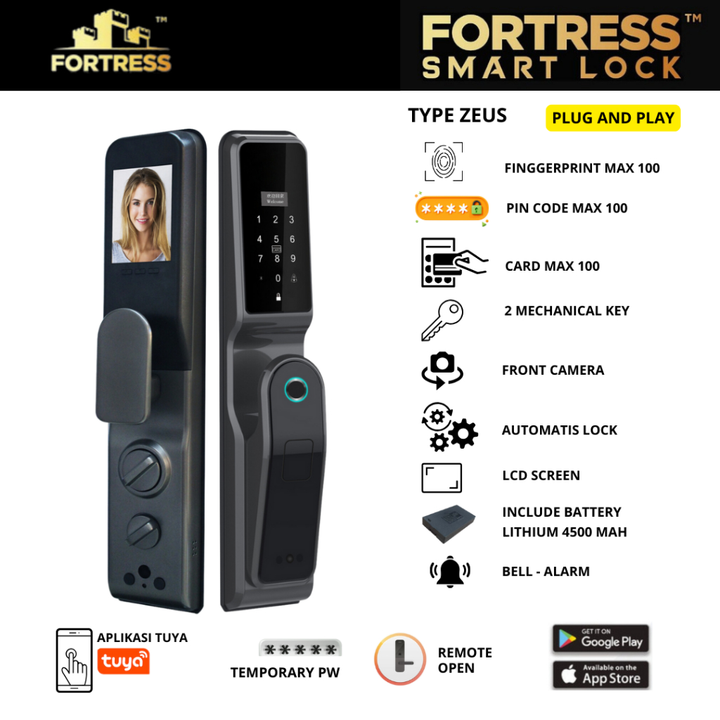 Jual FORTRESS Smart Lock / Digital Lock / Smart Home Door Lock - ZEUS ...