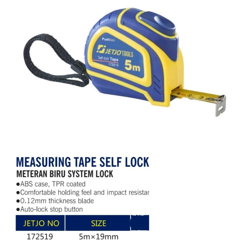 Jual (172519) Meteran 5m X 19mm JETJO TOOLS / Tape Rules Tylon Self Lock LAKONI PRO | Shopee ...