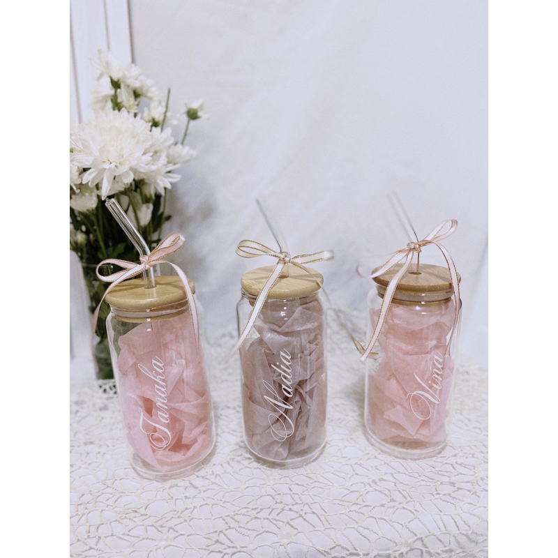 Jual Gelas Kaca Aesthetic | Tumblr | free custom design Gelas Minum ...