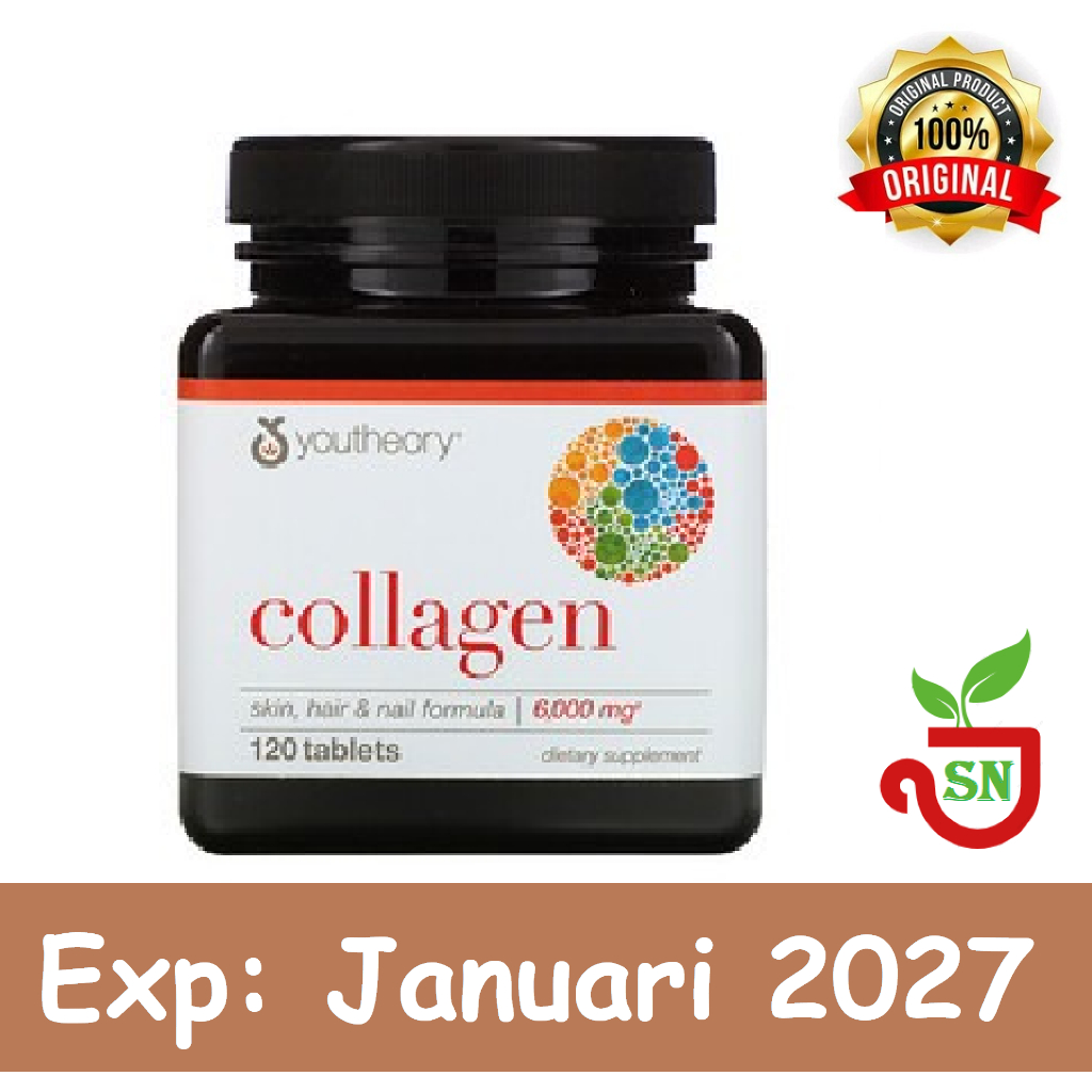 Jual Youtheory Collagen 6000 mg 120 Tablets Kolagen 6,000 mg skin hair nail | Shopee Indonesia