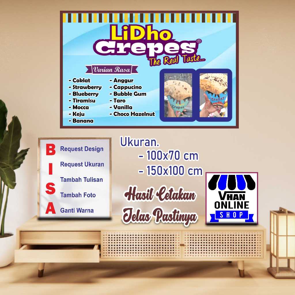 Jual Cetak Spanduk Banner Jualan Crepes Viral | Shopee Indonesia