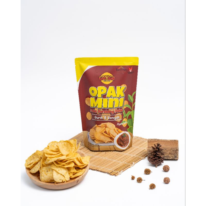 Jual Gatiga Snack Opak Mini Rasa Rendang Sapi Pedas - Opak Singkong ...