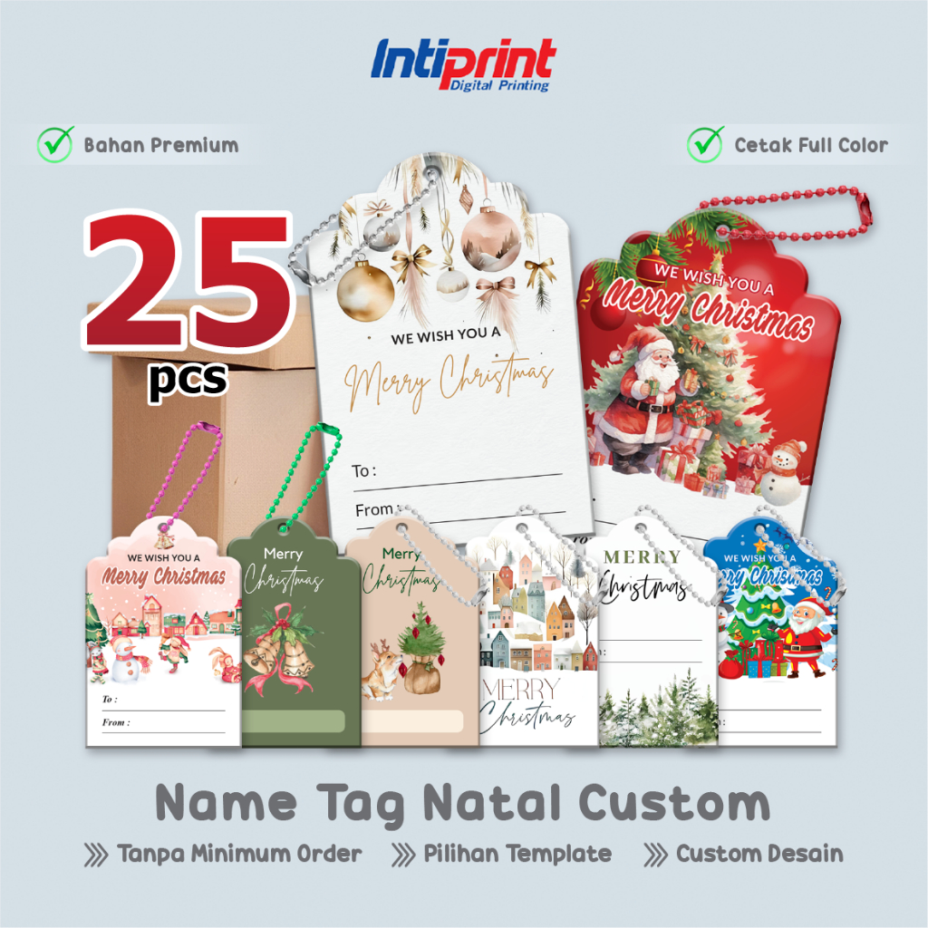 Jual Hangtag Natal Merry Christmas 25 PCS | Hang Tag Custom Logo Teks ...