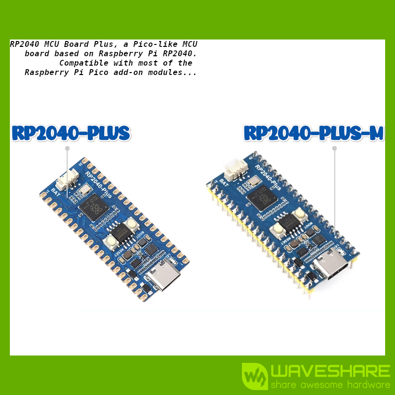 Jual Waveshare Rp2040 Plus A Pico Like Mcu Board Based On Raspberry Pi Mcu Rp2040 Plus Version