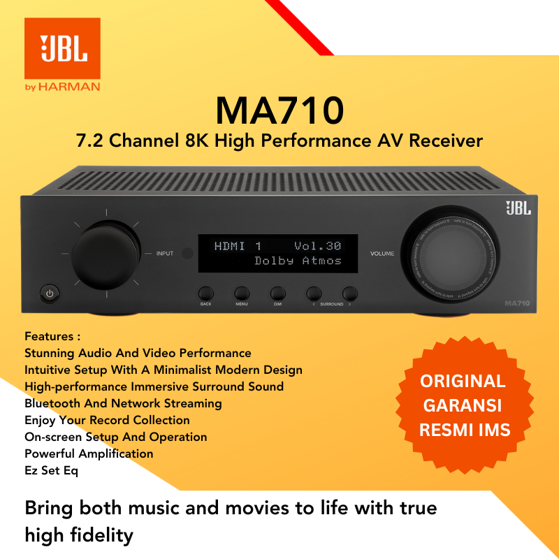Jual Amplifier JBL MA710 MA-710 MA 710 7.2 Channels 8K High Performance ...