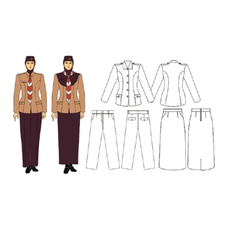 Jual 1Stel Pramuka Pembina Perempuan Rafilo Lengan Panjang Khusus Untuk ...