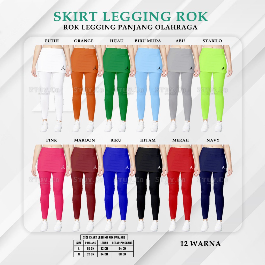 Jual ROK LEGGING PANJANG SPORTY WANITA BAHAN HYGET PREMIUM ADEM ...